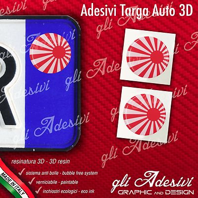 2 Adesivi Stickers bollino 3D Resinato targa Auto Moto JAPAN flag | eBay