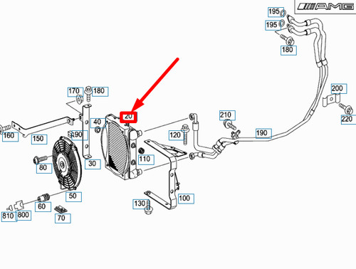 MERCEDES-BENZ E T-MODEL S211 AMG OIL COOLER RADIATOR A2115000400 04-05 ...