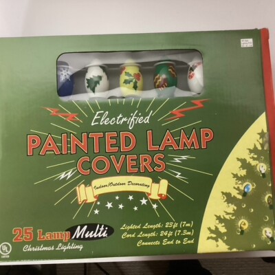 Vintage Target Retro Inspired 25 Lamp Multi Painted Lamp Covers String ...