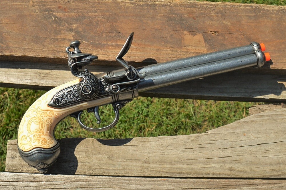 Triple Barrel Pistol Replica Historical Guns 19th Century Replica