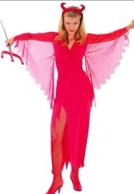 Sexy Red Devil Lady Adult Costume Fancy Halloween Dress Womens Vampire ...