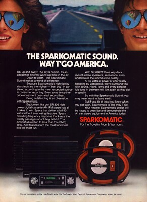 Sparkomatic Digital Cassette AM/FM Speakers Advertisement Vintage Print ...