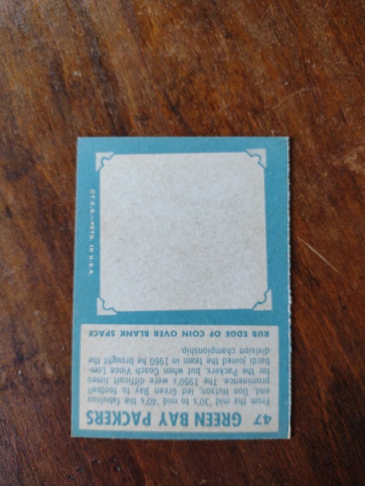 1961 TOPPS #47 GREEN BAY PACKERS TEAM CARD NFL CHAMPIONS Ex B | eBay