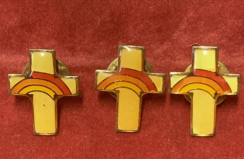 (3) Rainbow Cross Enamel Lapel Pins 1980's | eBay