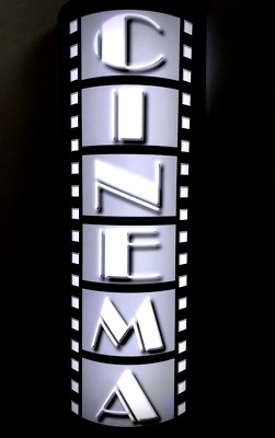 12” LED LIGHTED CURVED HOME CINEMA SIGN FILM REEL WALL SCONCE JUST PLUG ...