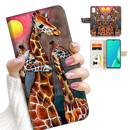 ( For Telstra Essential Pro 3 ) Flip Case Cover AJ23811 Giraffe Family ...