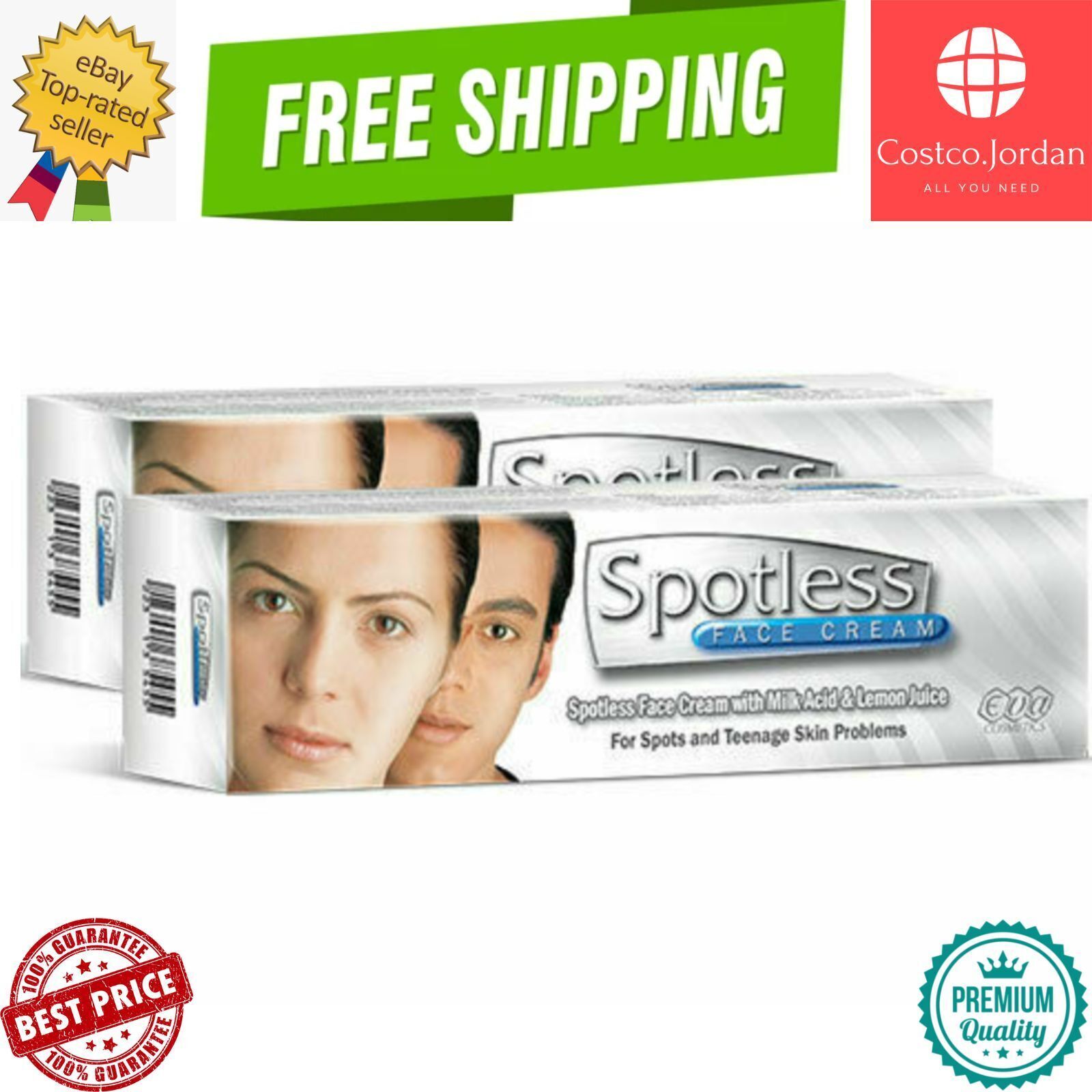 4X EVA SPOTLESS Face Cream For Spots& Teenage Skin Problems سبوتلس كريم ...