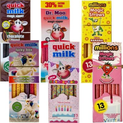 5 x Mixed Millions & Quick Milk Magic Strawberry Banana Chocolate ...