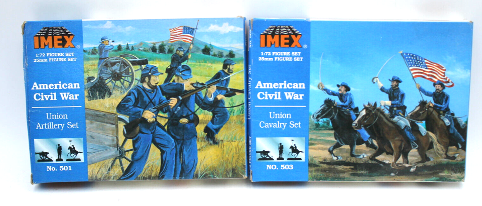 5pc Vtg 1/72 IMEX Revell Figuren Confederate Union Civil War Figures ...