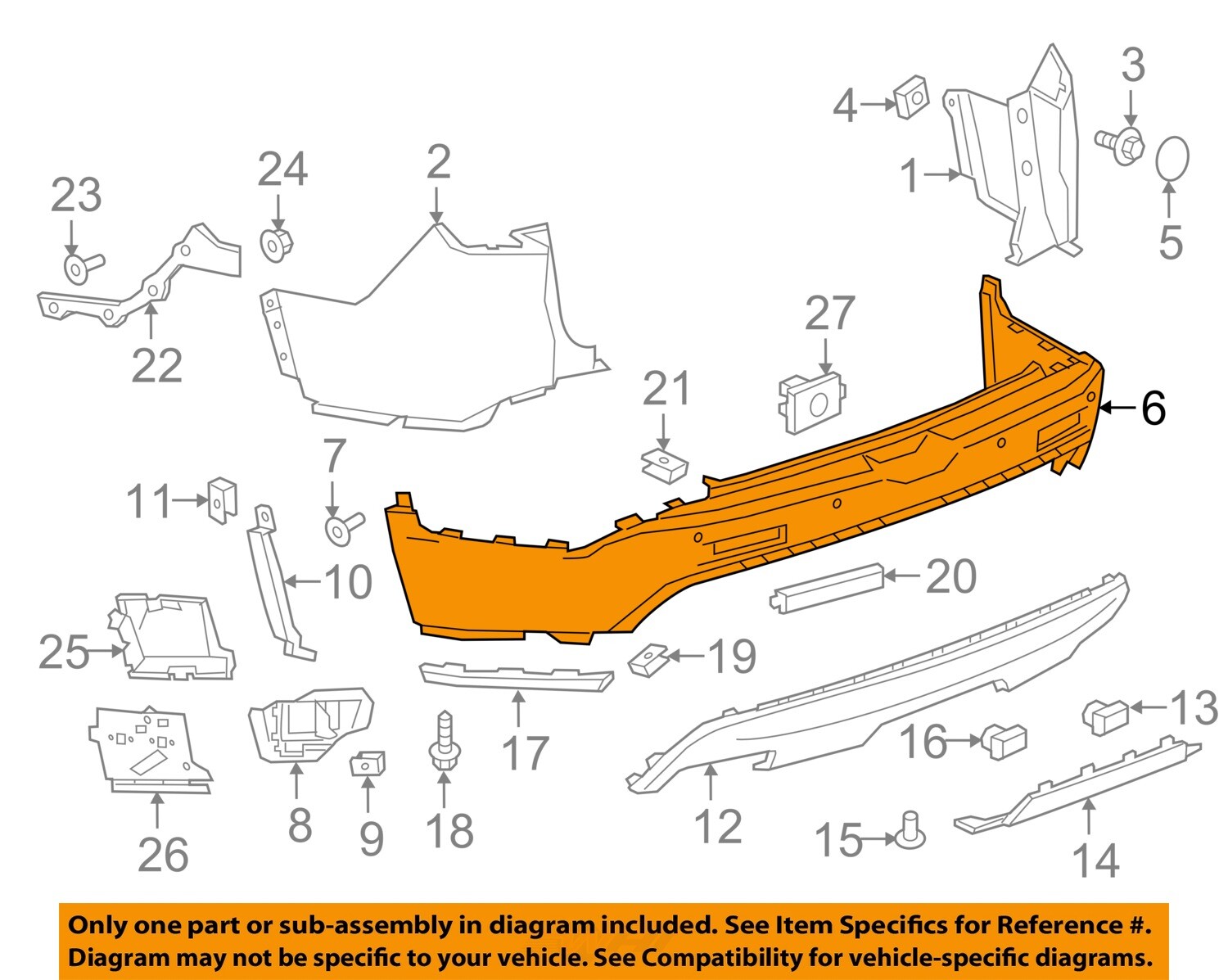 GMC GM OEM 17-18 Acadia Rear Bumper-Cover 84180677 | eBay