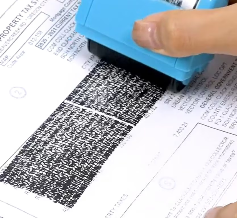 Address Blocker Stamp, Wide Roller Stamp,Including 3-Pack Refills ...