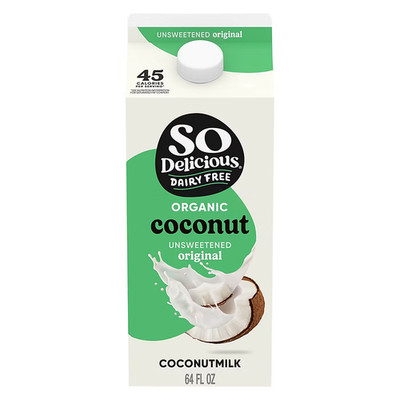 So Delicious Dairy-Free Organic Unsweetened Coconut Milk, 64 fl. oz. | eBay