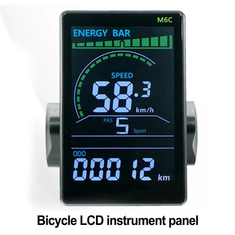 EBike 36V 48V 52V M6C Display Colour Screen Power Speed Meter Control ...
