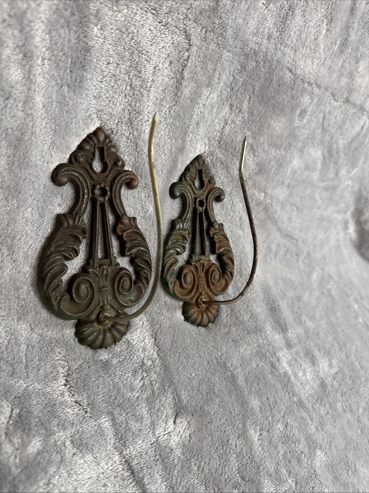 VTG Wrought Iron Skelton Key Holder Receipt Bill Hook Wall Mount Rack ...