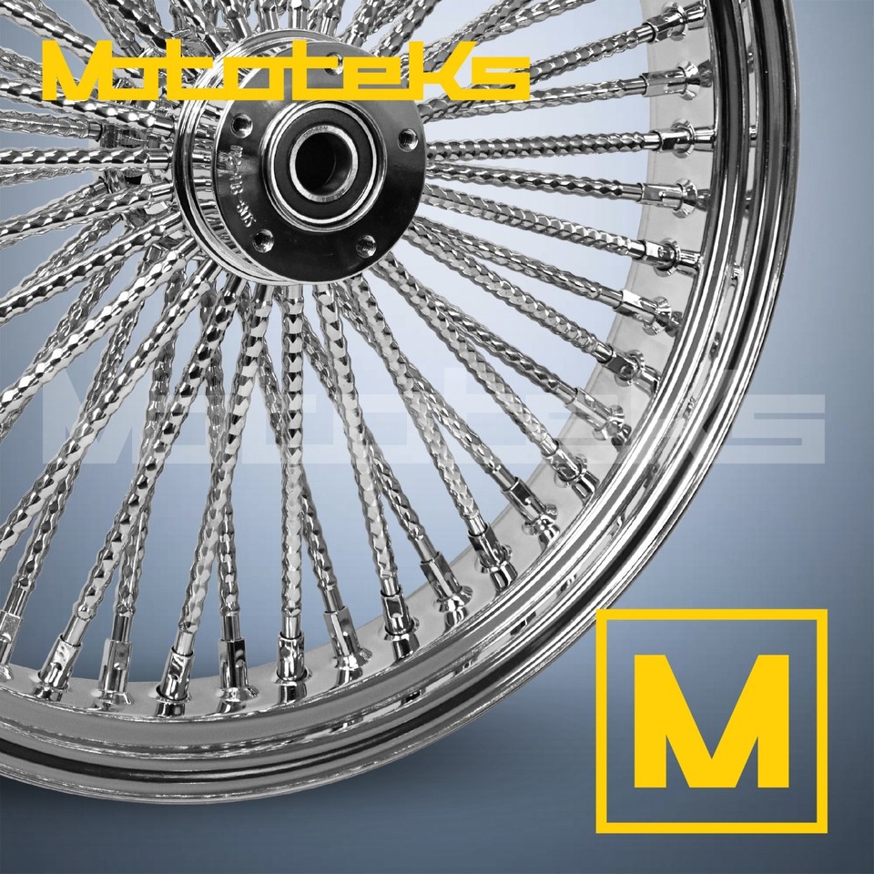 26" 26X3.5 FAT 52 TEARDROP SPOKE WHEEL FOR HARLEY TOURING BAGGER FRONT ...