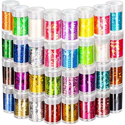 3.7*2.1cm Bottle Glitter Powder Set 32-Colors Fashionable High Quality ...