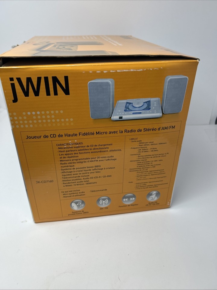 NIB jWIN Micro Hi-Fi CD Player with AM/FM Stereo Radio JX-CD7160 | eBay