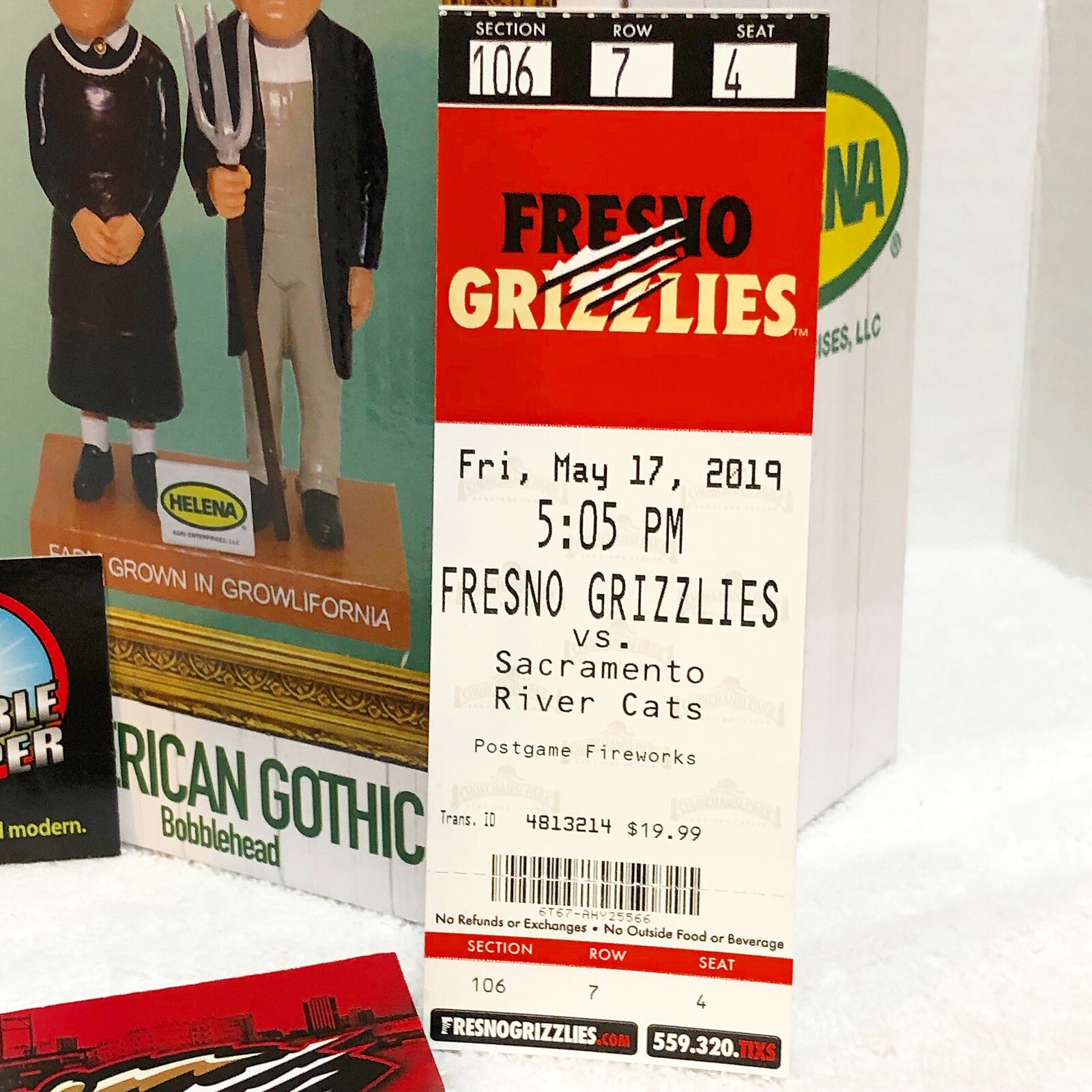 AMERICAN GOTHIC "Farm Grown In Growlifornia" Fresno Grizzlies Dual ...