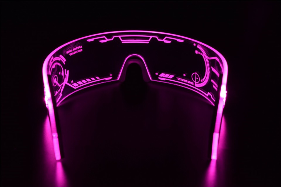 Cyberpunk Goggles LED Tron Visor Glasses Perfect For Cosplay Festivals ...
