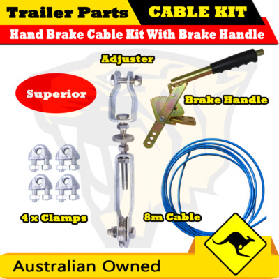 TRAILER HAND BRAKE CABLE KIT WITH BRAKE HANDLE - BOAT JET-SKI BOX ...