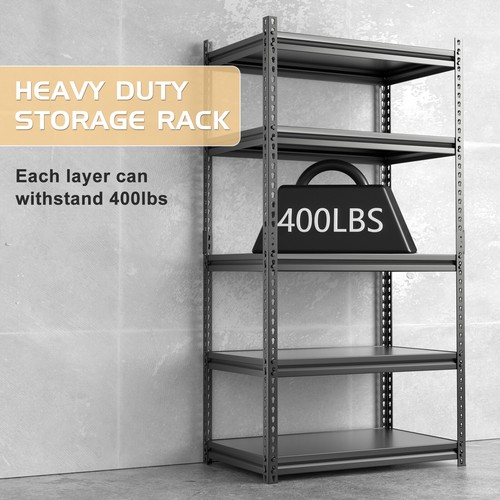 MOPHOTO 5 Tier Garage Shelving Heavy Duty 72" Garage Storage Shelf Hold ...