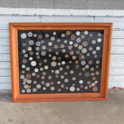Framed Coin Collection of the World 23" x 19" 1940's to 1970's SJ258 | eBay