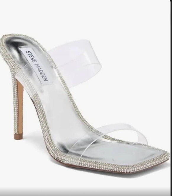 NEW Steve Madden “Pending Clear” Embellished Translucent Stiletto size 7 | eBay