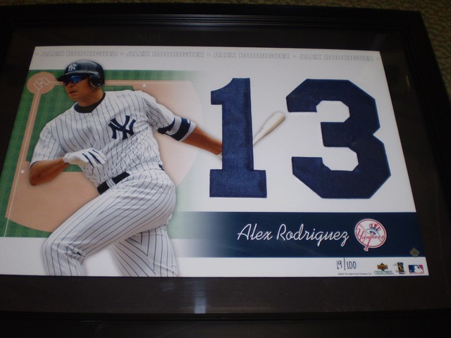 ALEX RODRIGUEZ UPPER DECK YANKEES FRAMED 13 JERSEY NUMBERS COLLECTION ...