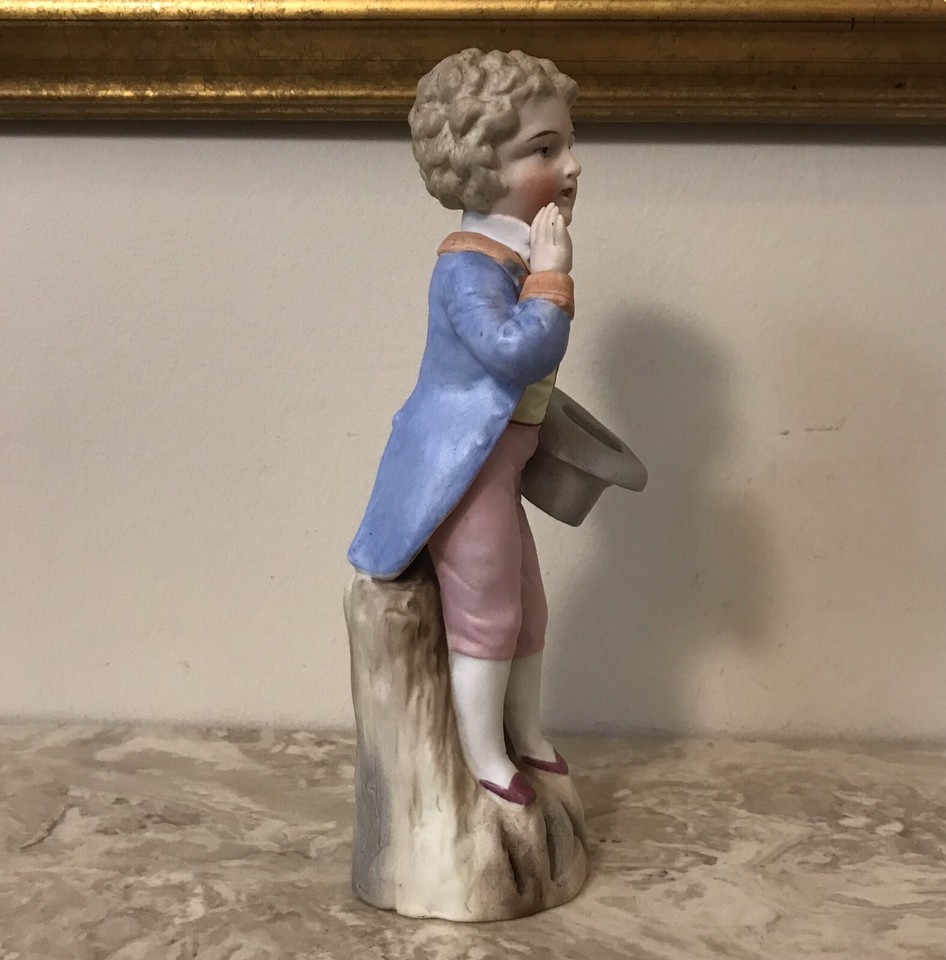 Victorian Boy Statue German Bisque Porcelain Colonial Attire Boy ...