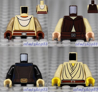 LEGO - 4x Minifigure Torsos - Jedi Robe Star Wars Layered Shirt Male ...