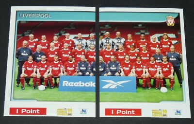 #286 & 287 LIVERPOOL REDS SCOUSERS MERLIN'S PREMIER LEAGUE FOOTBALL 99 ...