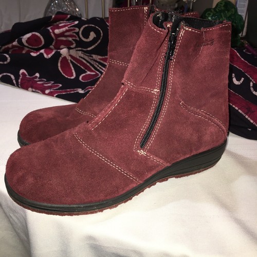 Women's MARTINO Maroon Suede Ankle Boots Size 10 Canada | eBay