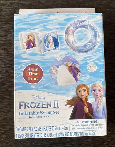 Frozen 2 Inflatable Swim Set. 2 Inflatable Arm Floats, Ball, Ring ...