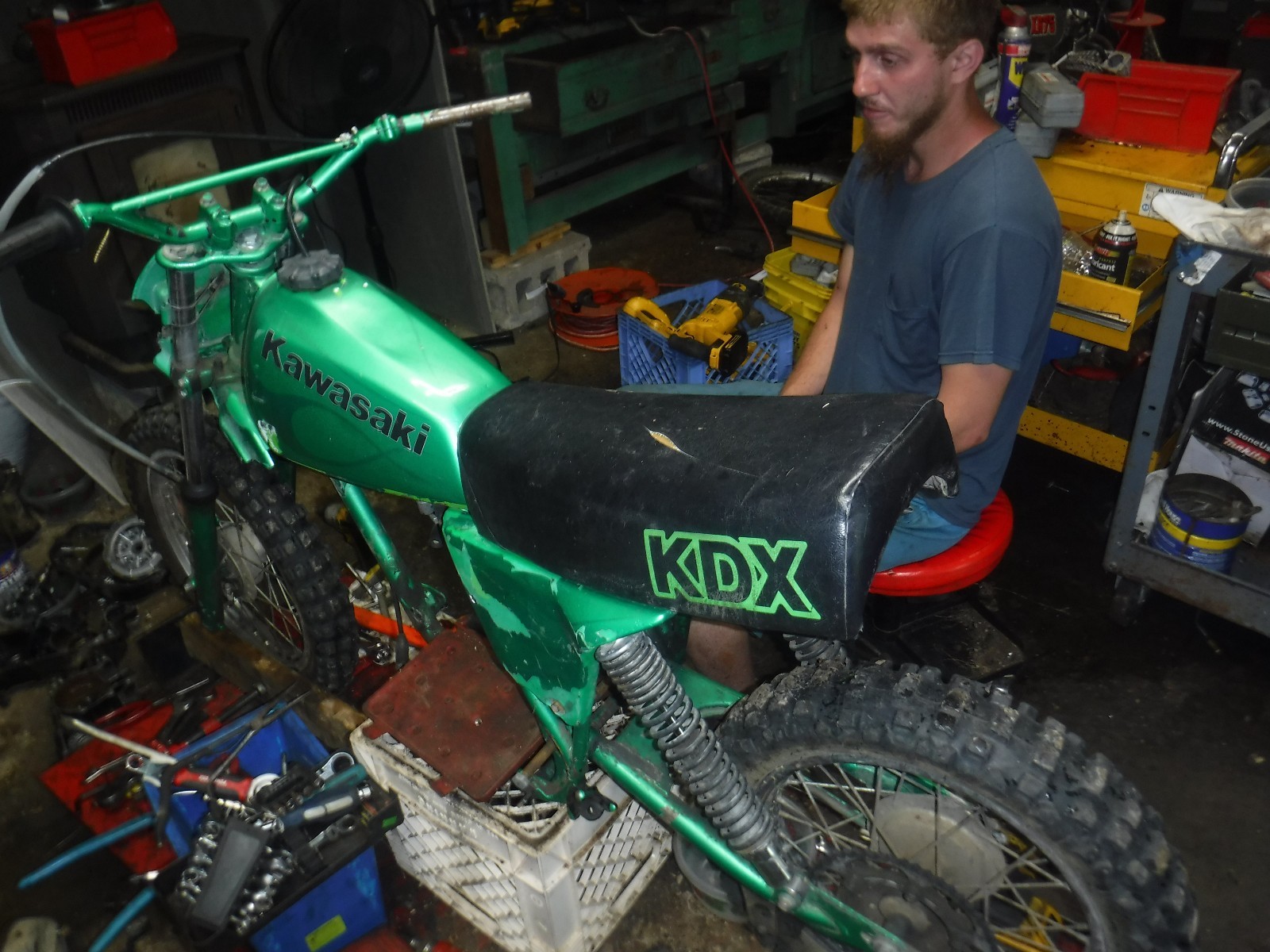 Kawasaki KDX80 KDX 80 AHMRA 1980 upper triple tree top yoke handlebar ...