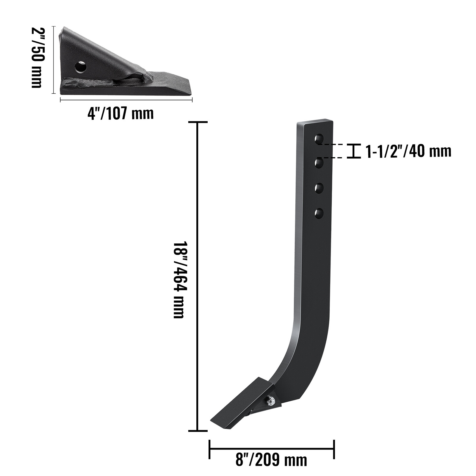 18'' Box Blade Shank Scarifier Shanks Teeth 4 Holes Box Scraper Shank ...