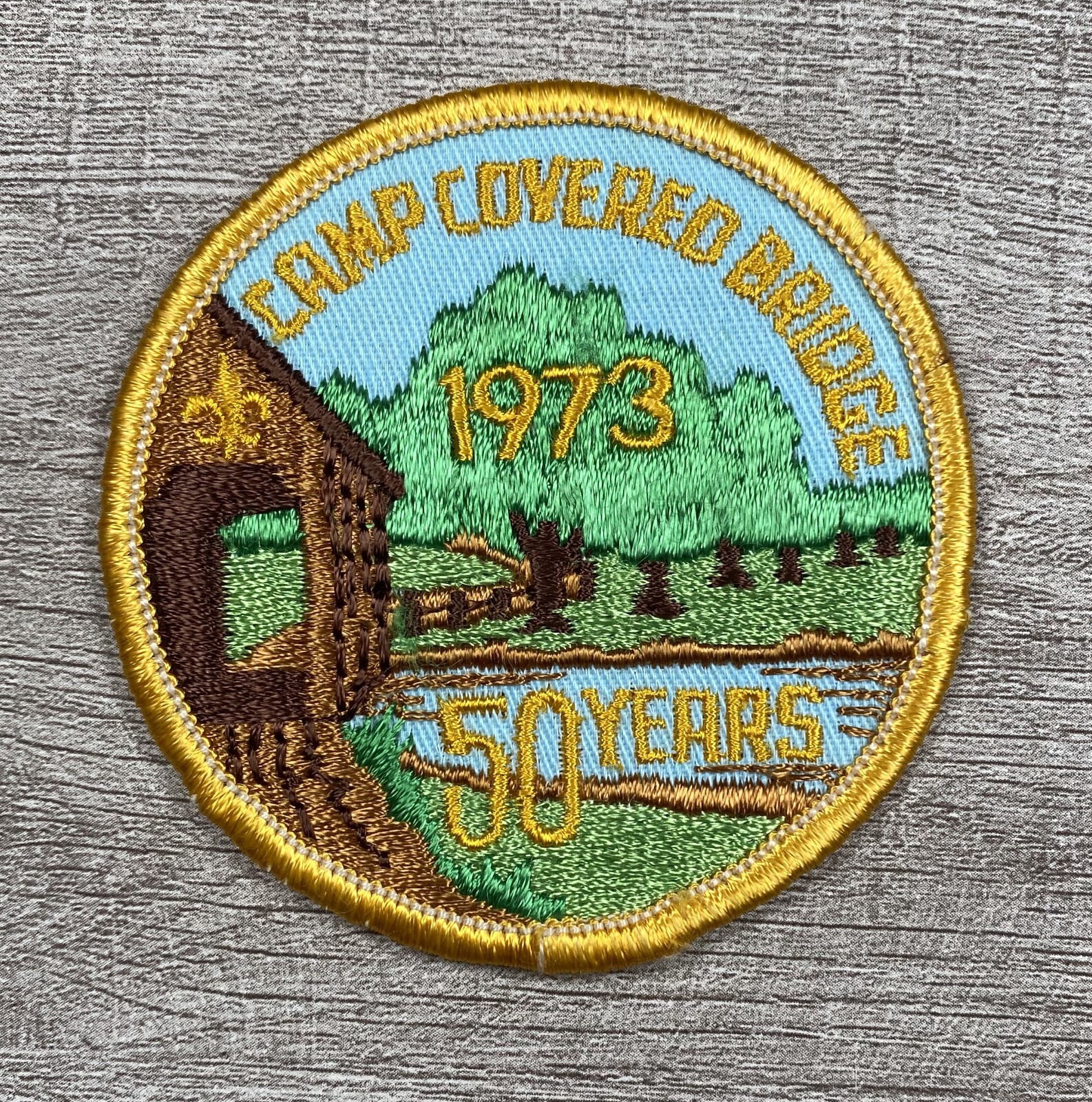 Camp Covered Bridge 1973 50 Years Covered Bridge Patch | eBay