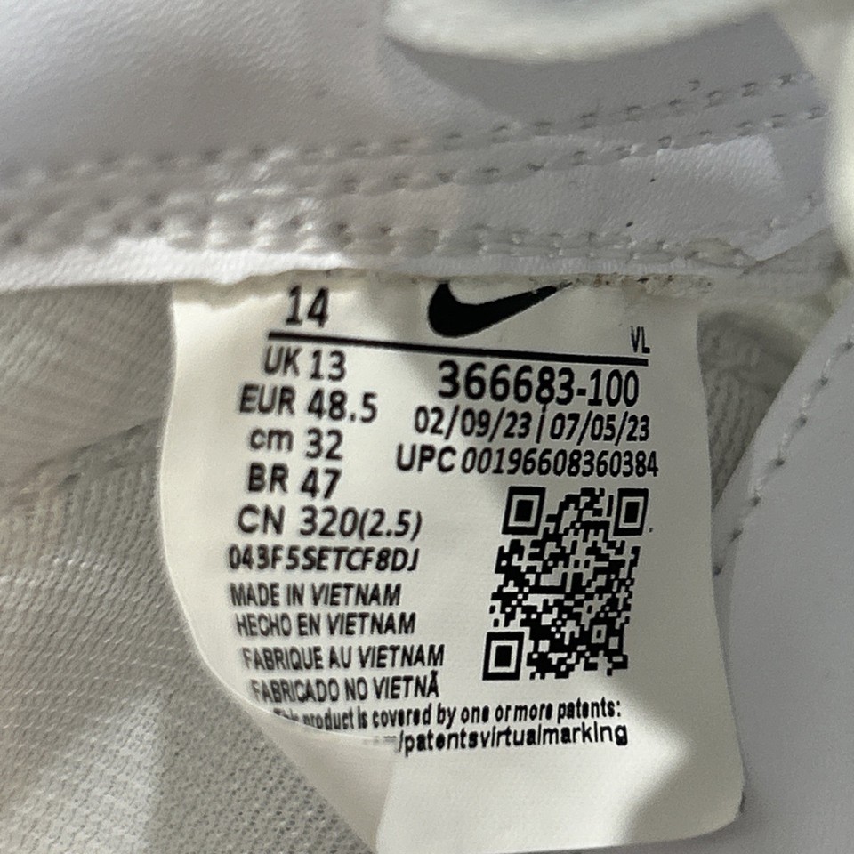 Nike Speed Sweep 7 Wrestling Shoes White Metallic Silver Men's 14 ...