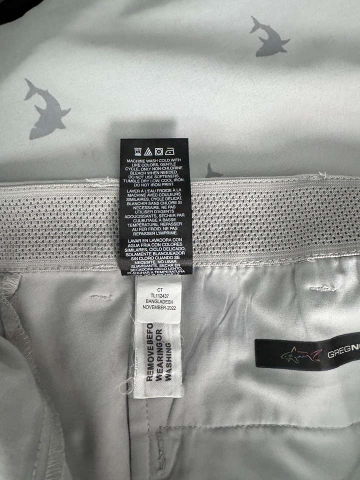 Greg Norman Golf Shorts Mens Golf Shorts Size 40 All Over Print Shark ...