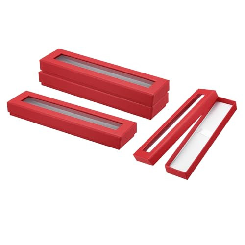 Pen Gift Box, 4 Pack Empty Pen Case Cardboard Case with Clear Window ...