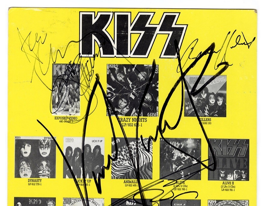 KISS Promo Store Display Vinyl Record Divider Card SIGNED Eric Carr ...