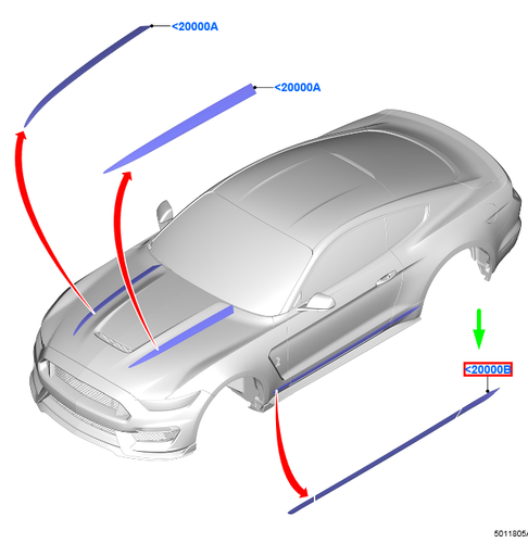 Bande autocollante côté droit FORD MUSTANG MK6 1909203 NEUF ORIGINAL | eBay
