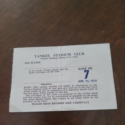 Nice New York Yankees Vs Oakland Athletics April 25 1970 Stadium Club ...