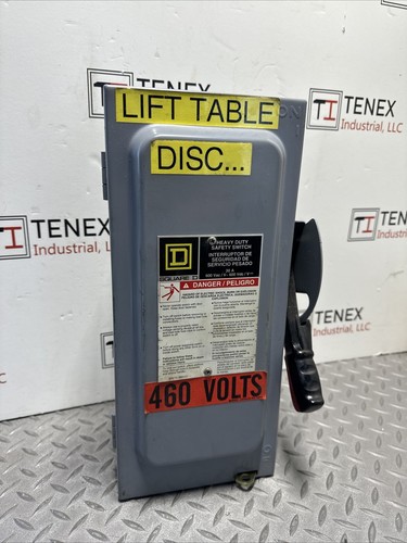 Square D H361 Fusible Heavy Duty Safety Switch 30A 600 VAC. 600 VDC D-3 ...