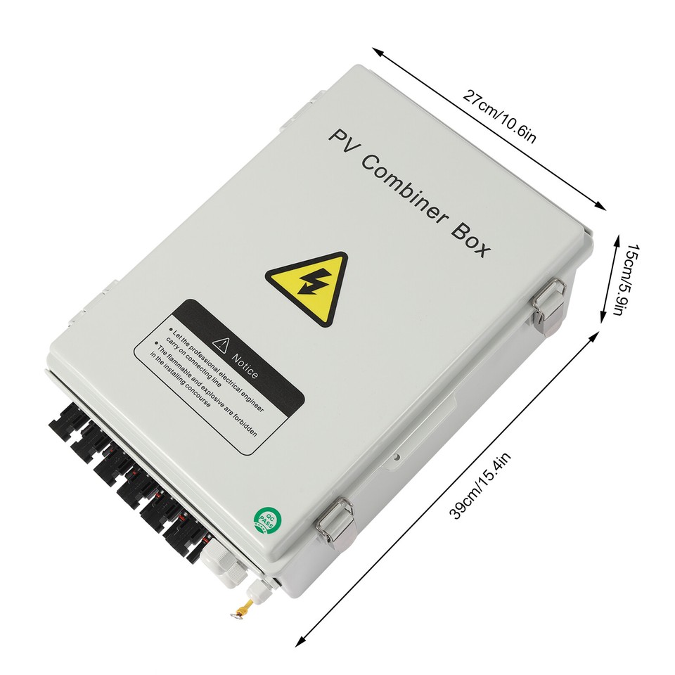 6 String Solar PV Combiner Box 63A Circuit Breaker Junction Box for ...