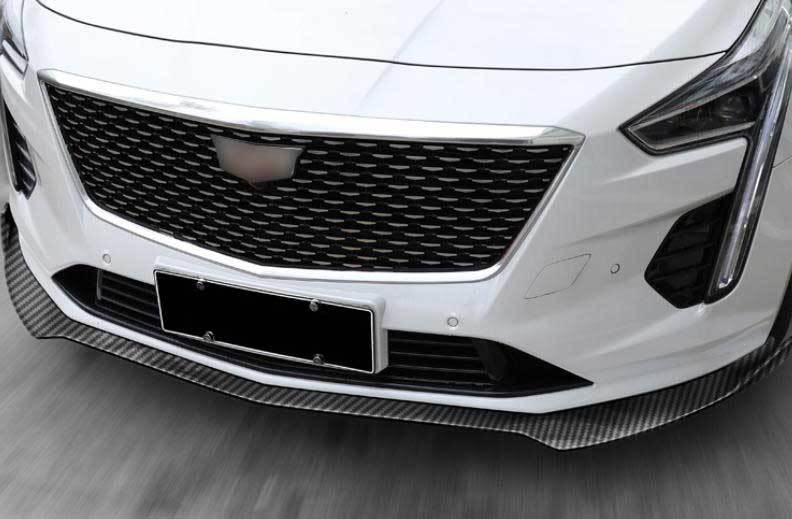 Carbon Fiber Style Front Bumper Lip Chin Spoiler Trim For Cadillac CT6 ...