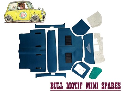 Classic Mini Blue Deluxe Moulded Carpet Set - Saloon (pre-1973) RHD ...