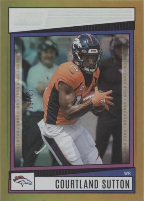 2022 Score - Courtland Sutton #74 Gold Zone /50 for sale online | eBay