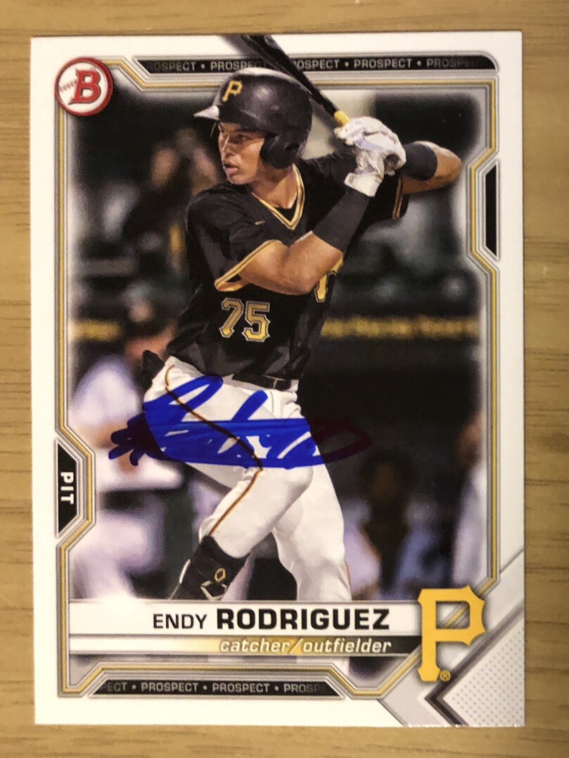 Endy Rodriguez Autograph Signed 2021 Bowman Rookie Card Pittsburgh ...