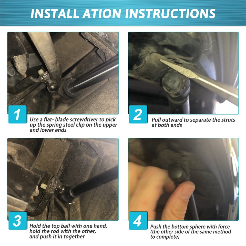 2PCS Front Hood Lift Support Gas Struts Shocks for Lexus RX350 RX450h ...