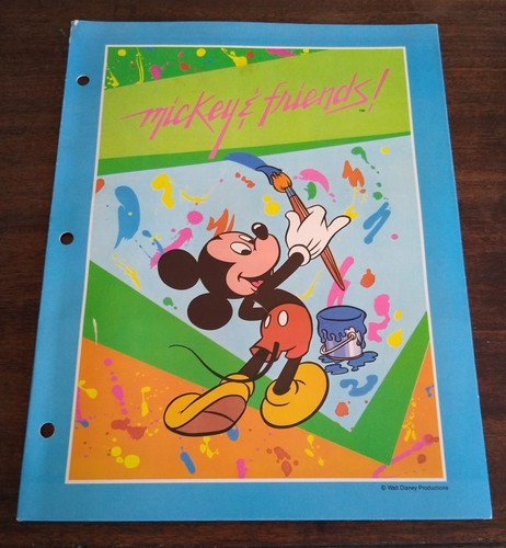 Vintage Mickey & Friends Portfolio Folder, Mickey Mouse Painting ...